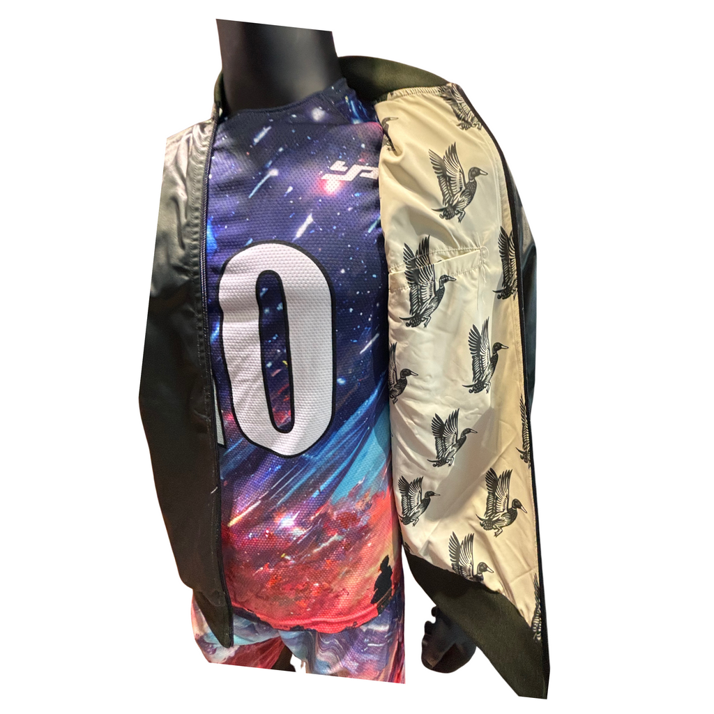 Satin Bomber Jacket with Inside Print – Spartan Apparel & Merch